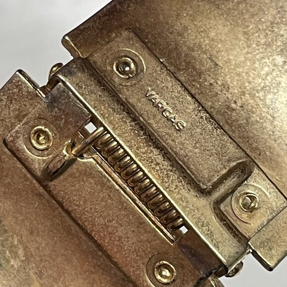 Kika Vargas | Jewelry | Vintage Antique Gold Tone Mesh Deco Rhinestone ...